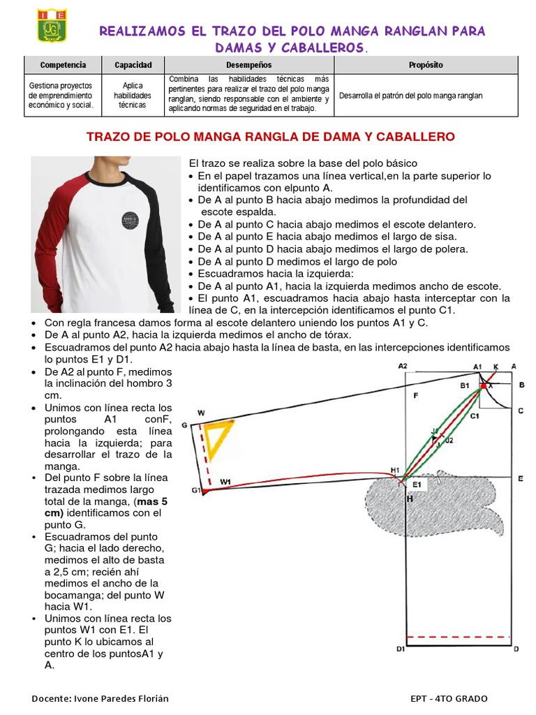 Trazo de Polo Manga Ranglan | PDF