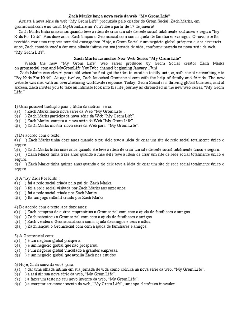 Zach Marks Lança Nova Série Da Web | PDF