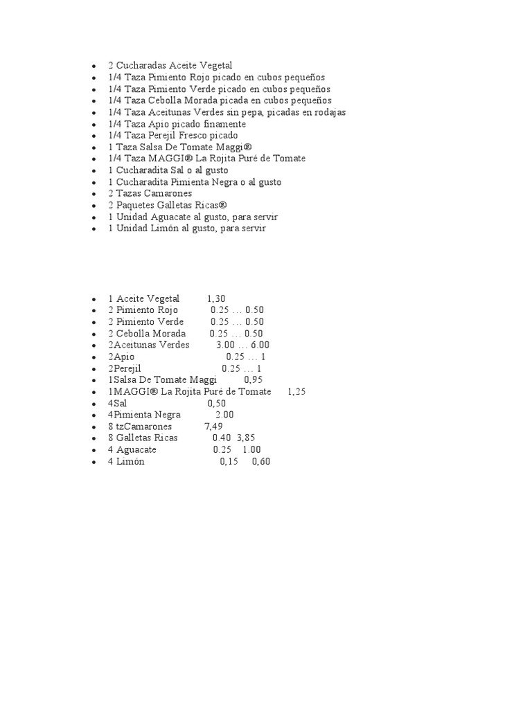 2 Cucharadas Aceite Vegetal | PDF