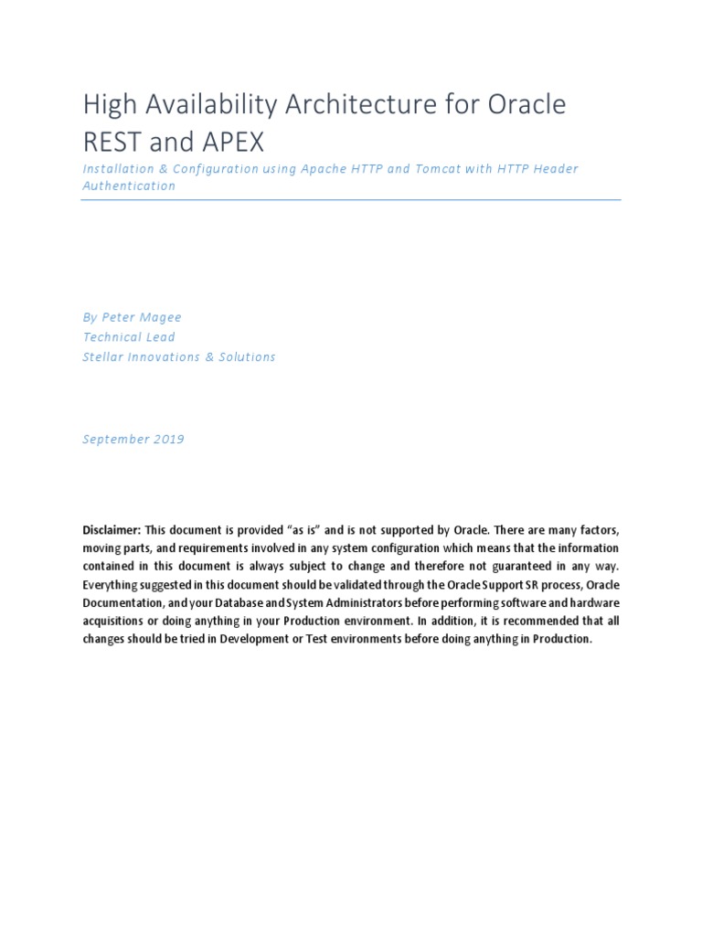 Ha Oracle Ords Apex With Header Authentication Pdf Networking Internet And Web