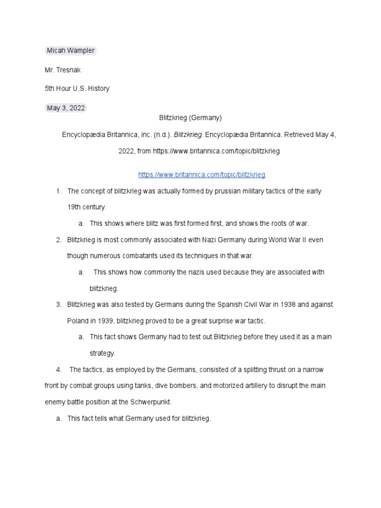 Sources & Facts | PDF | Blitzkrieg | Nazi Germany