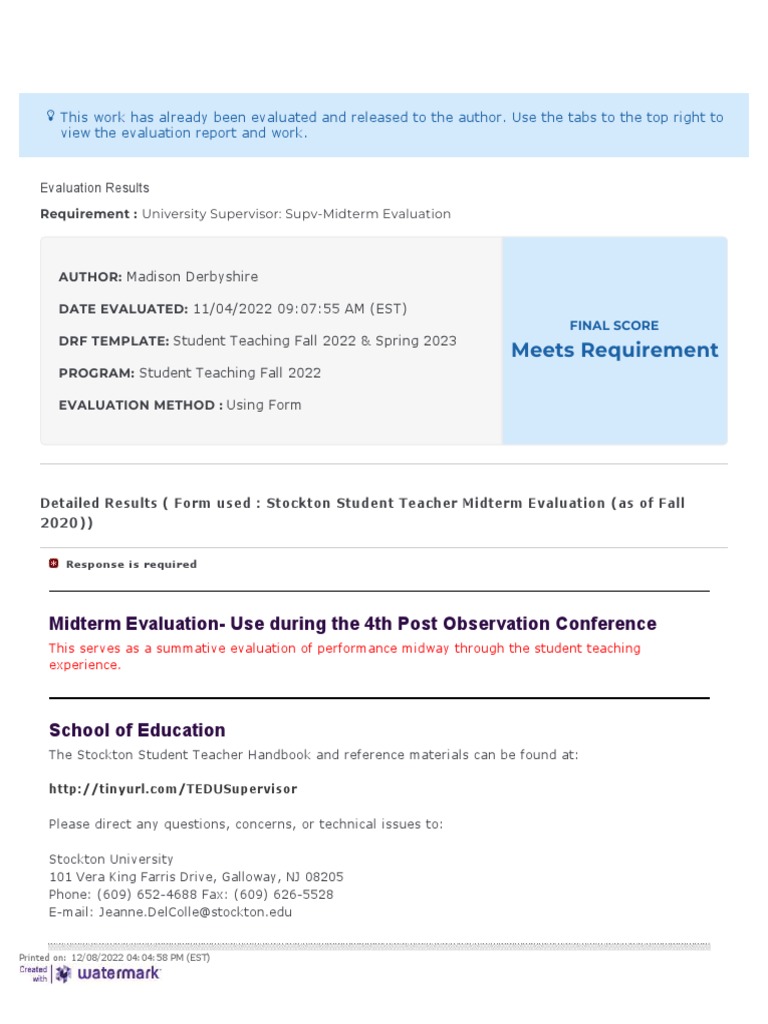 Midterm Evaluation for Student Teacher | PDF | Teachers | Teaching Method