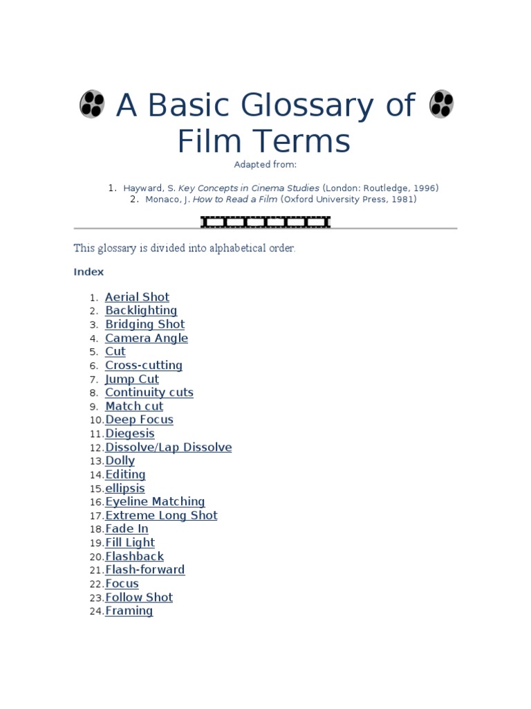 A Basic Glossary of Film Terms | Zoom Lens | Leisure