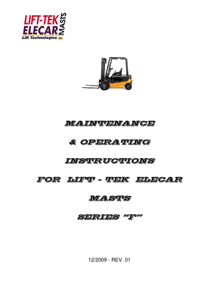 Lift-Tek Elecar Mast Operating Guide | PDF | Forklift | Piston