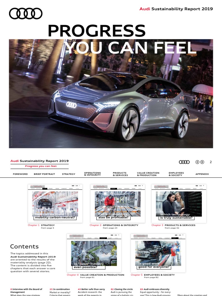 Sustainability Report 2019 Audi | PDF | Audi | Automotive Industry