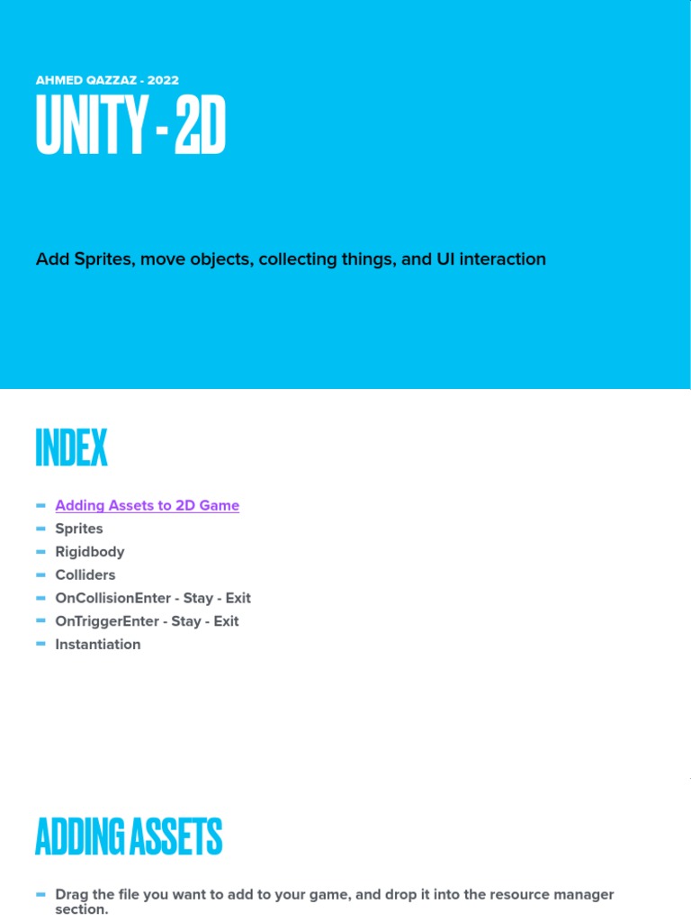 Unity 2d Lecture Pdf Collision Graphics