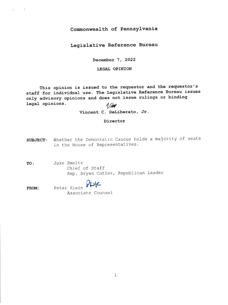 Dec. 7 Legislative Reference Bureau Letter | PDF | United States House ...
