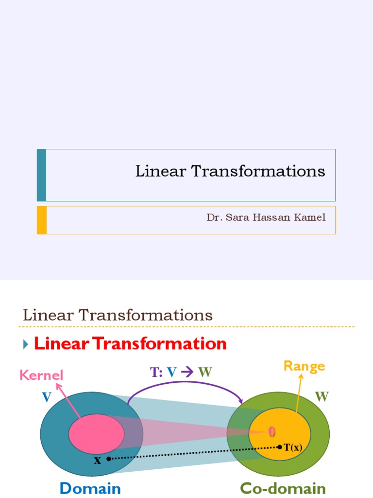 Linear Transformations 2, Linear Algebra, Alexandria University | PDF ...