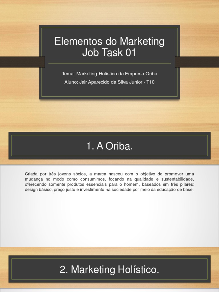 Job Task 01 - Elementos Do Marketing | PDF | Marketing | Marca