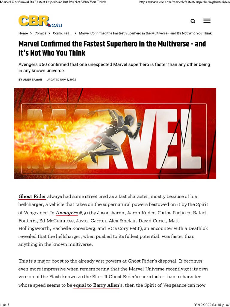 Marvel Confirmed The Fastest Superhero in The Multiverse - and It's Not ...