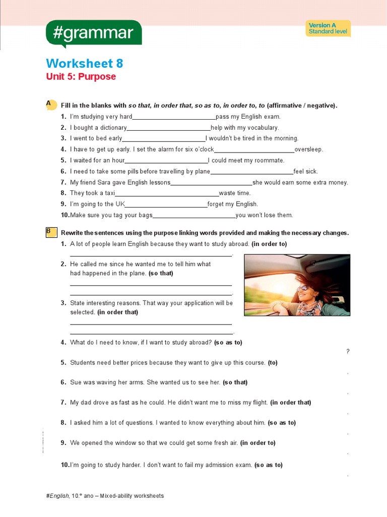 Eng10 Mixed Ability Grammar Worksheet8 | PDF | English Language | Cognition
