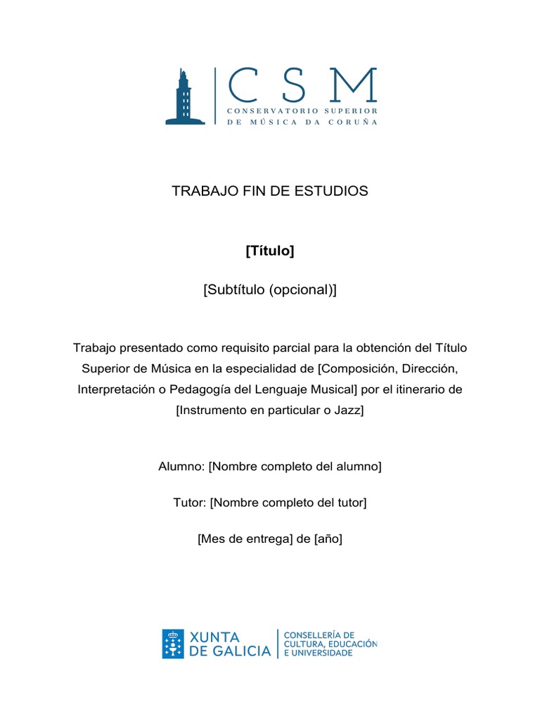 Trabajo Fin de Estudios en Música | PDF