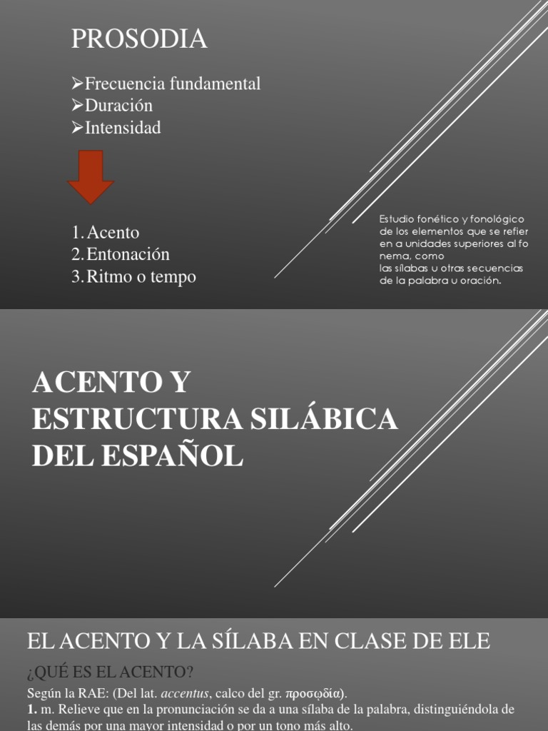 Acento, Entonación y Estructura Silábica Del Español | PDF | Palabra ...