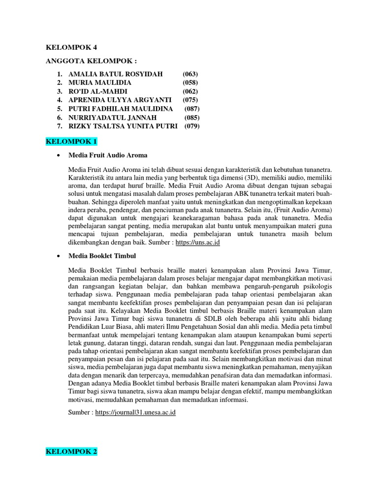 Kel. 4 - Media Pembelajaran Bagi ABK - PLB-B | PDF