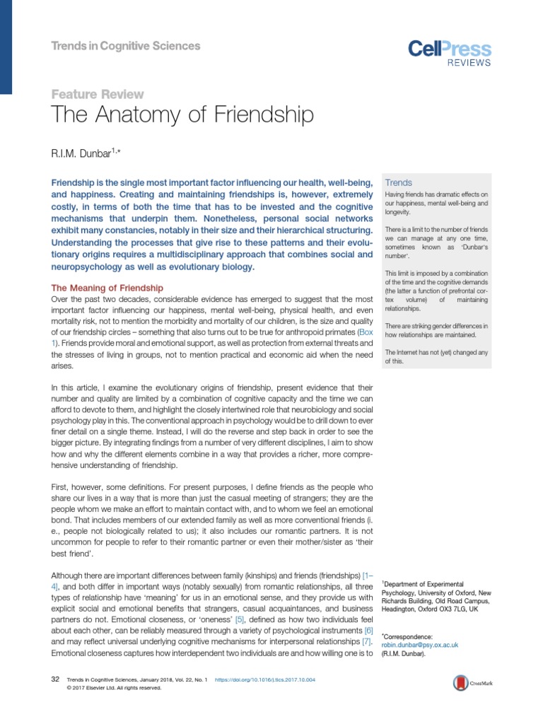 The Anatomy of Friendship | PDF
