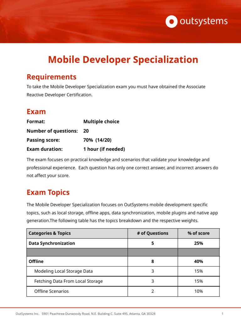 Mobile Developer Specialization Detail Sheet - EN | PDF | Test ...
