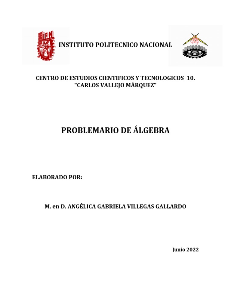 Problemario Actualizado - ALGEBRA | PDF