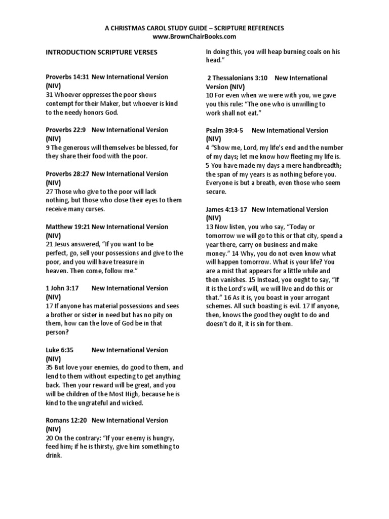A Christmas Carol Scripture References | PDF | Jesus | Born Again