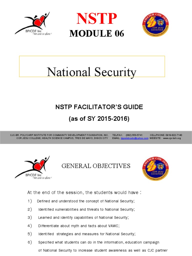 MODULE 6 - National Security | PDF | Physical Security | National Security