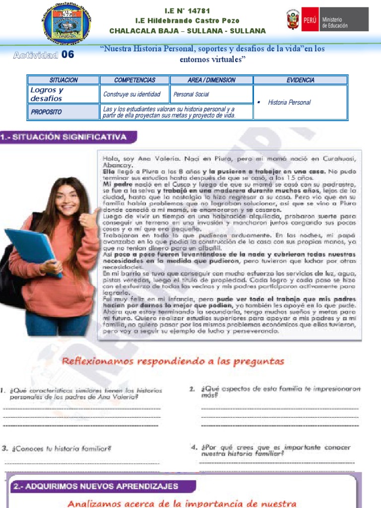 Ficha .06 - TUTORIA 3ro | PDF