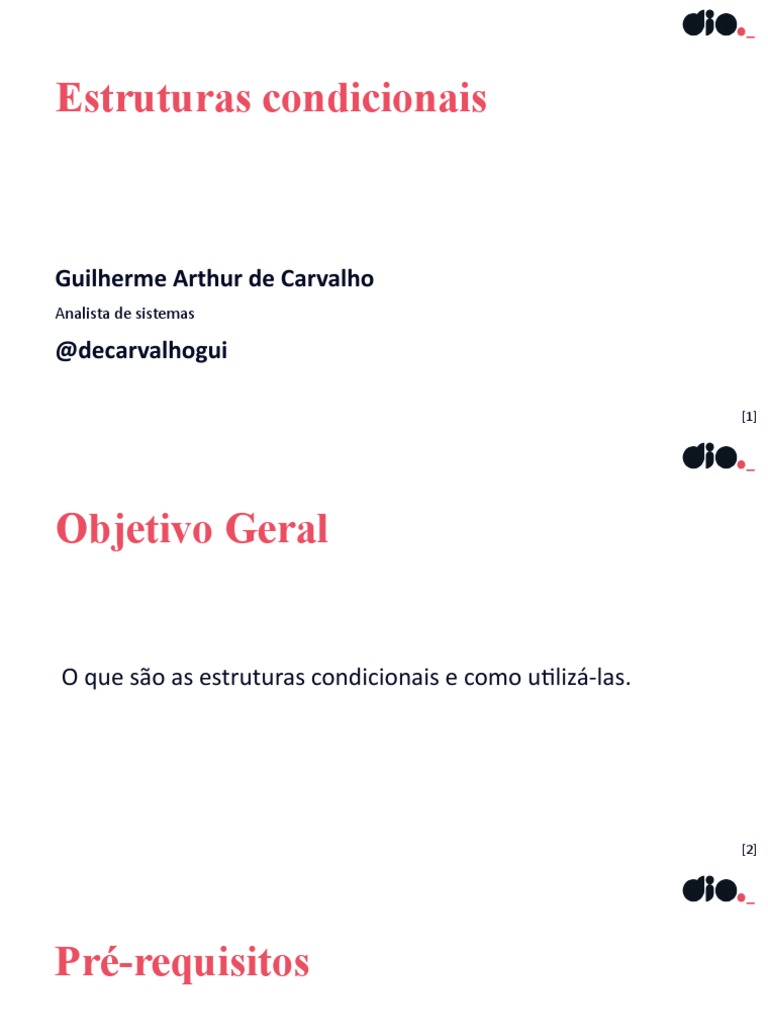 16 - (Dio) Estruturas Condicionais | PDF | Controle de fluxo ...