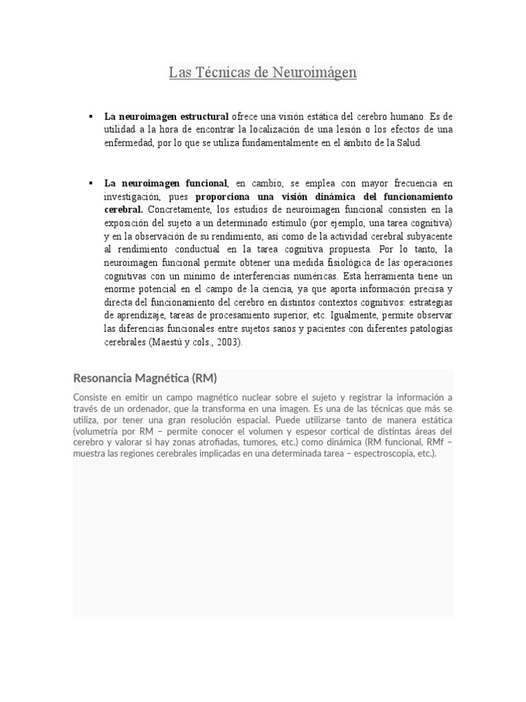 Las Técnicas de Neuroimágen 2 | PDF | Neuroimagen | Epilepsia