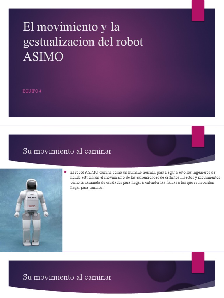 El Movimiento y La Gestualizacion Del Robot ASIMO | PDF | Robot | Robótica