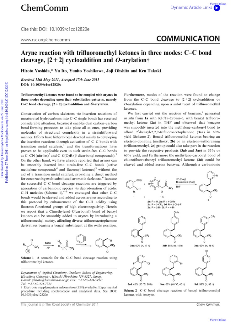 Aryne | PDF | Chemical Reactions | Ketone