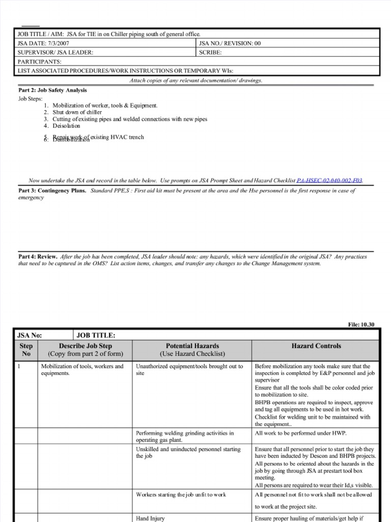Jsa - Tie in Chiller Pipe | PDF
