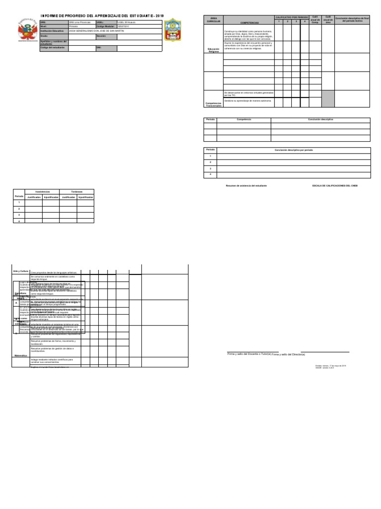 Boleta de Calificaciones | PDF | Segundo lenguaje | Idioma en Inglés