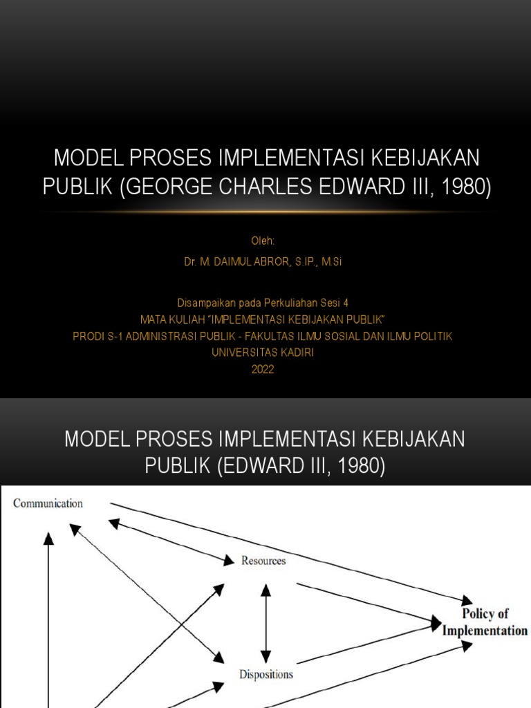 Model Proses Implementasi Kebijakan Publik - Edward Iii, 1980 | PDF