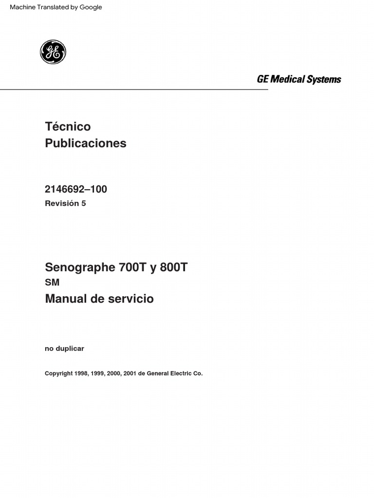 Toaz - Info Senographe 700t and 800t Service Manual PR - Parte1 | PDF
