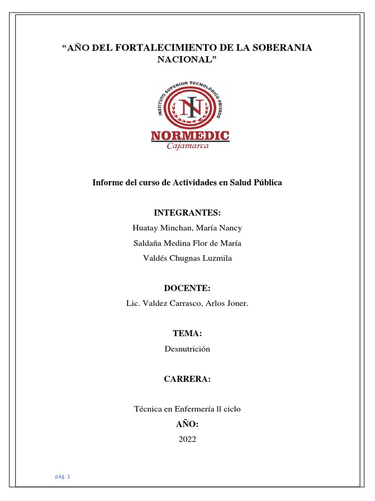 Pdf Desnutricion Pdf Desnutrición índice De Masa Corporal