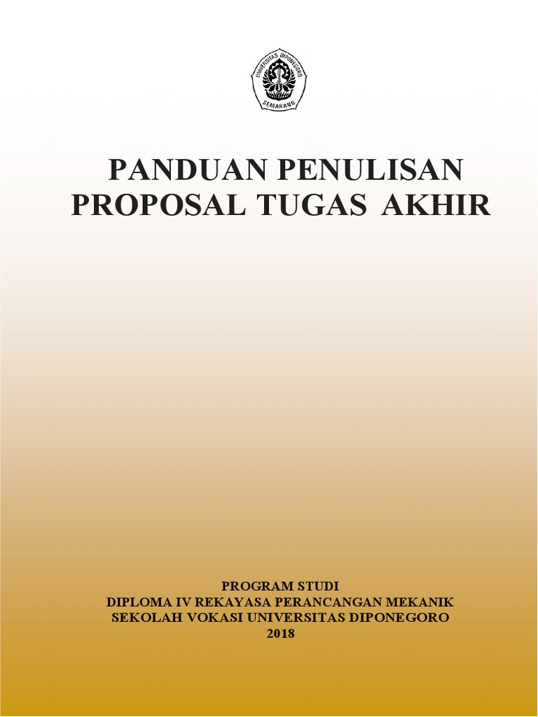 Panduan Penulisan Proposal Ta D4 RPM Undip | PDF