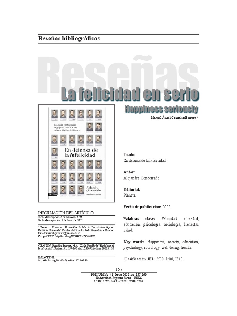 La búsqueda de la felicidad y la infelicidad | PDF | Felicidad | Sociedad