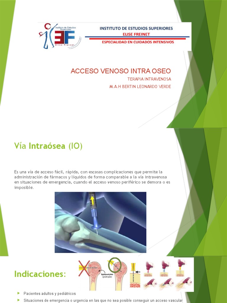 Acceso Intra Oseo | PDF | Terapia intravenosa | Medicina CLINICA