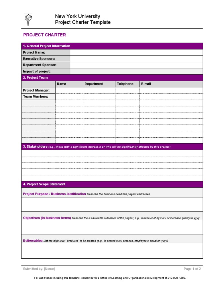 NYU - Project_Charter_Template - | PDF | Risk | Economies