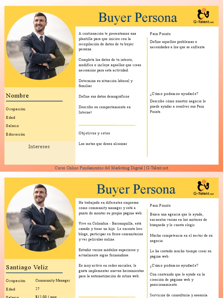 Plantilla para Crear Buyer Persona | PDF | Marketing | Internet