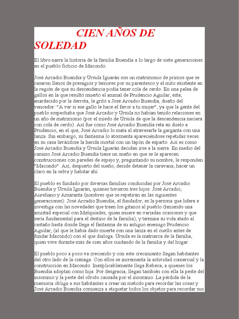 Cien Años de Soledad | PDF