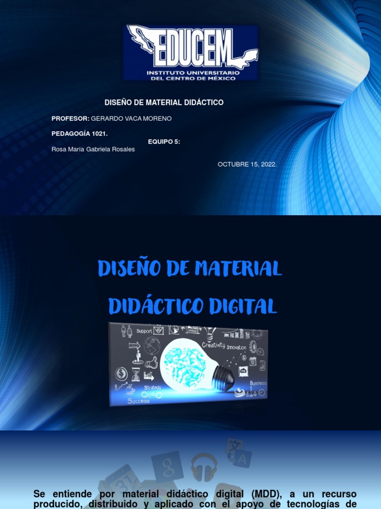 Exp. Equipo 6. Diseño de Mat. D. | PDF | Monitor de computadora | Maestros