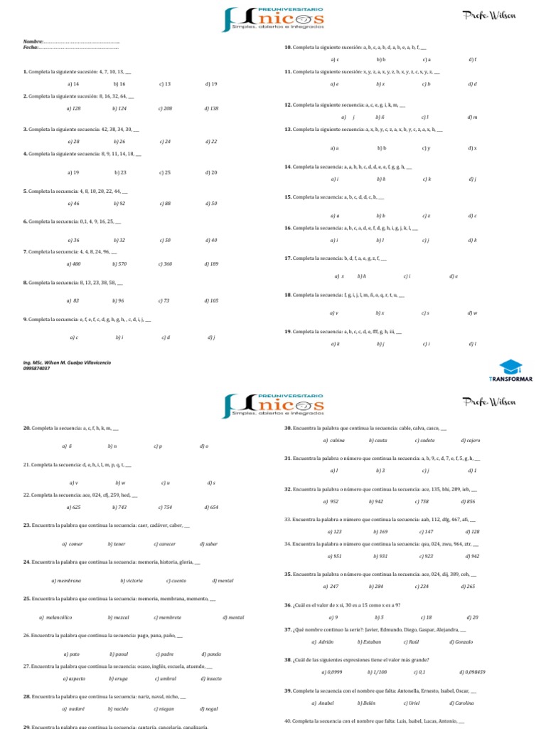 Numérico 06 - Prueba Transformar 2022 | PDF
