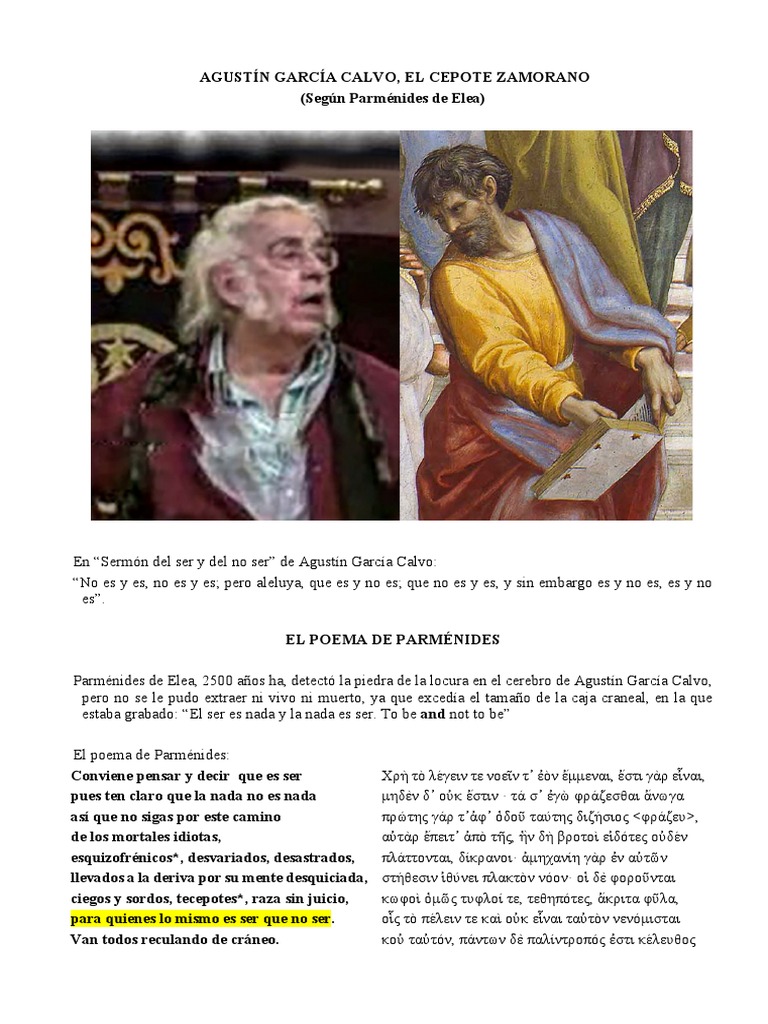 Agustín García Calvo: Filosofía y Contradicciones | PDF | Friedrich ...