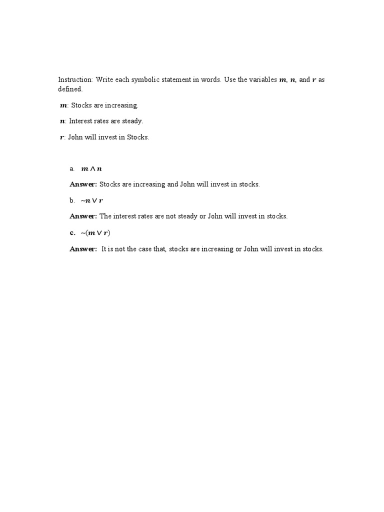 Symbolic Logic Statements Explained | PDF
