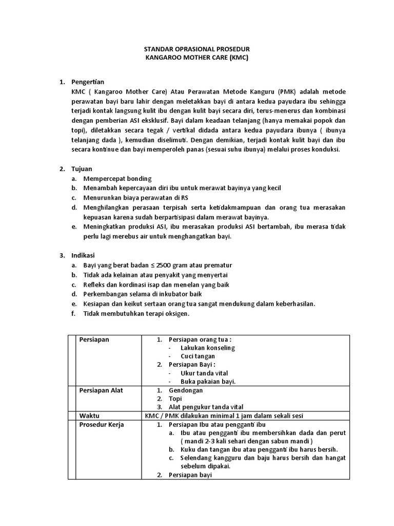 ANAK - Sop KMC | PDF