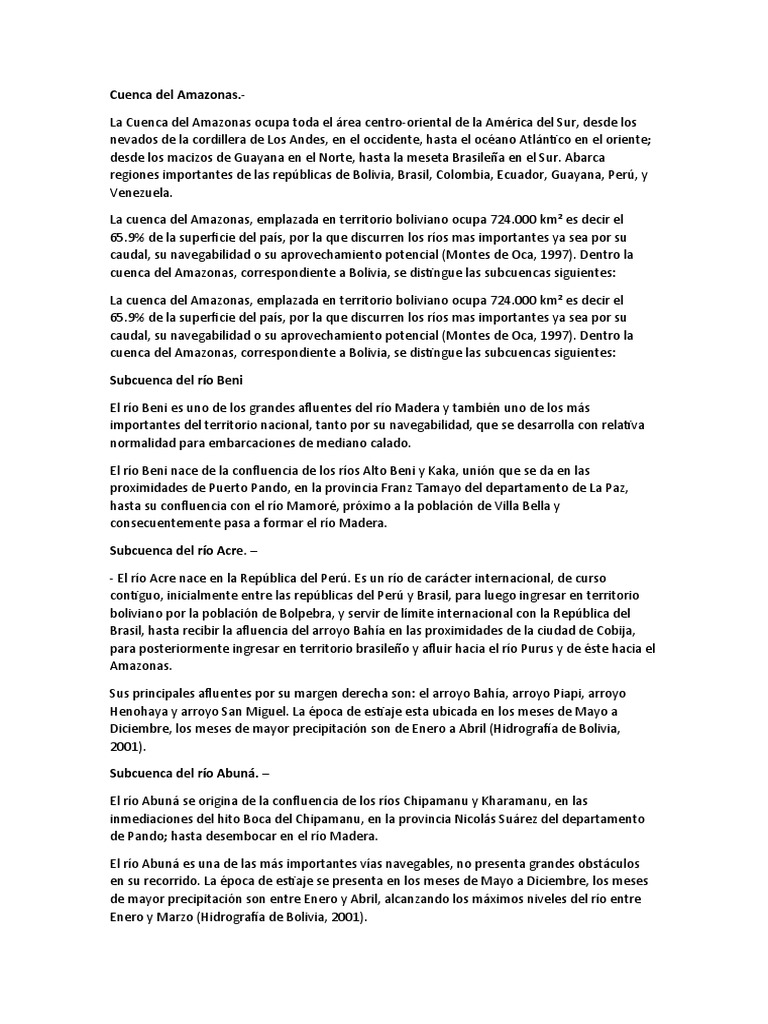 Cuenca Del Amazonas | PDF | Geografía Física | Morfología