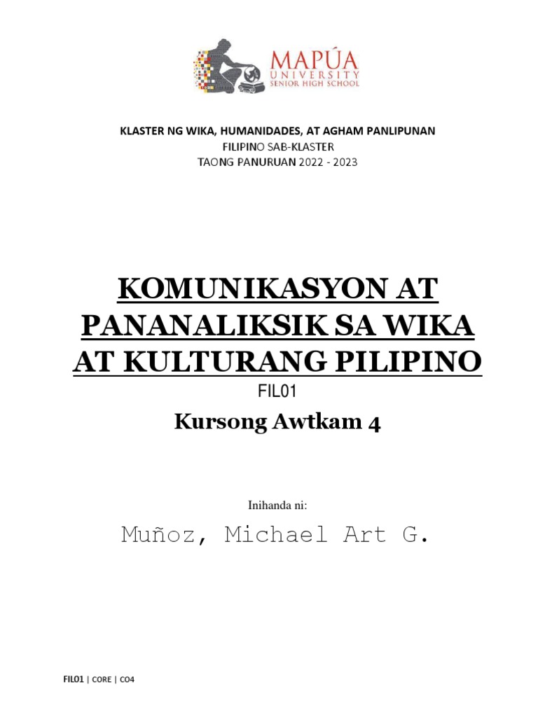 Fil01 Co4 Sy2223 Regular | PDF