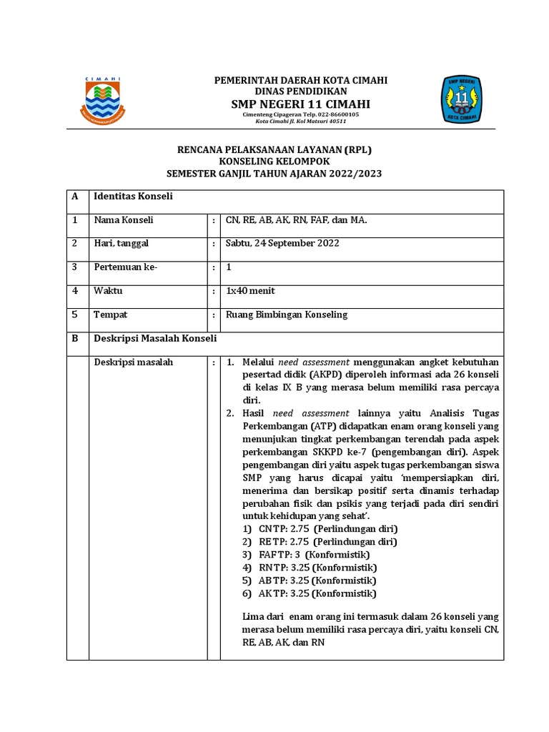 RPL Konseling Kelompok | PDF