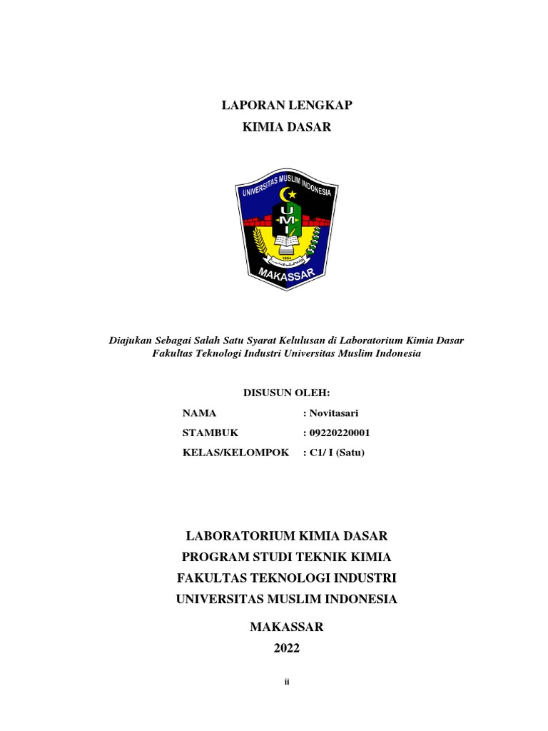 LEMBAR PENGESAHAN Kimdas FIX NO DEBAT DEBATTTT | PDF | Sains & Matematika | Teknologi & Rekayasa