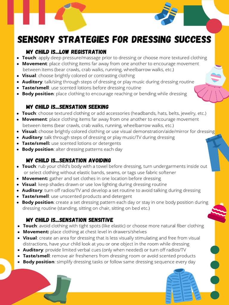 Sensory Dressing Strategies for Kids | PDF | Sock | Senses