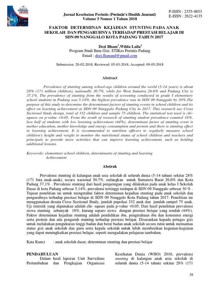 Faktor Determinan Kejadian Stunting Pada c0748f91 | PDF | Human Development | Behavioural Sciences
